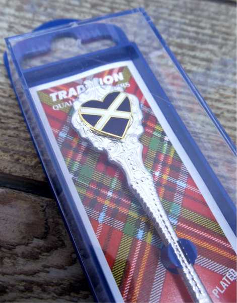 Saltire Heart Scottish Collectable Souvenir Spoon – Scotland's Bothy